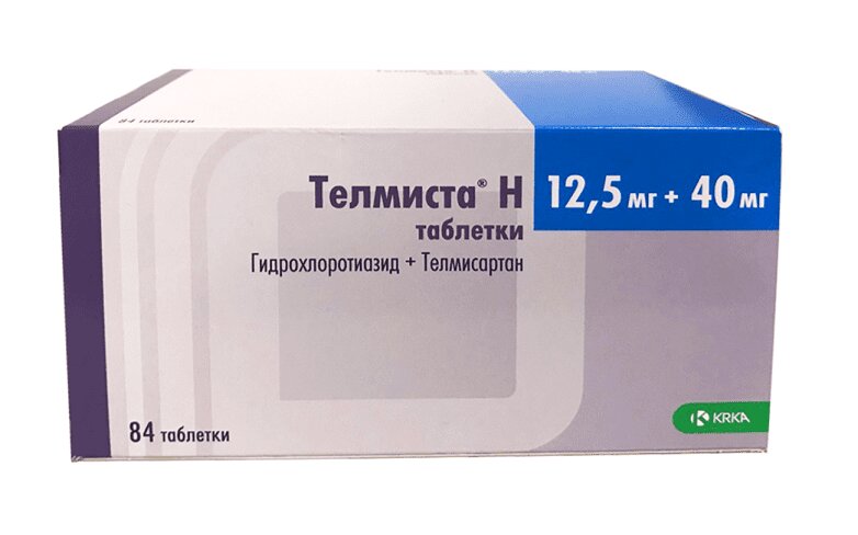 Телмиста Н таблетки 12,5мг+40мг 84 шт. купить в аптеке в Москве, цена ...